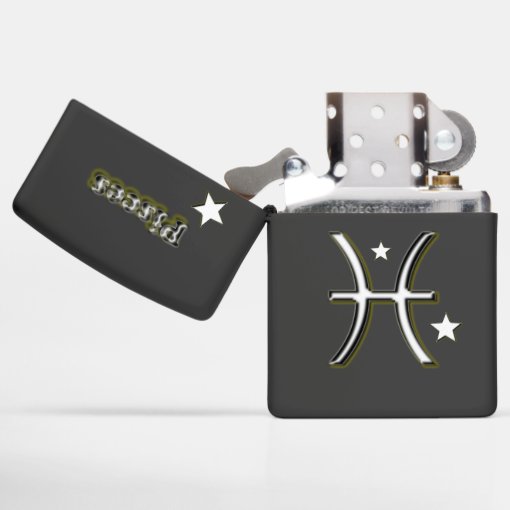 Pisces symbol zippo lighter | Zazzle