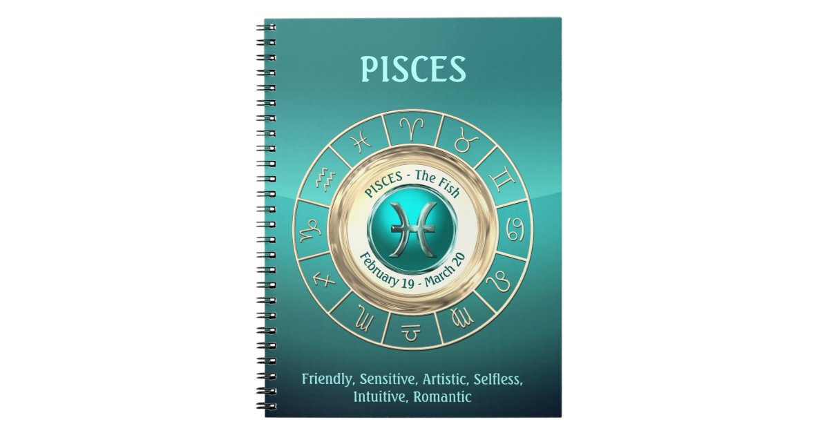 PISCES - The Fish Zodiac Sign Personality Traits Notebook | Zazzle