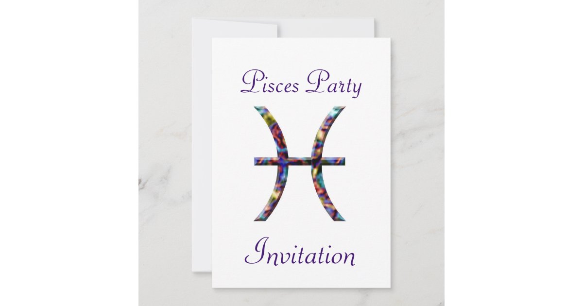 Pisces Themed Birthday Party Invitation -Zodiac | Zazzle