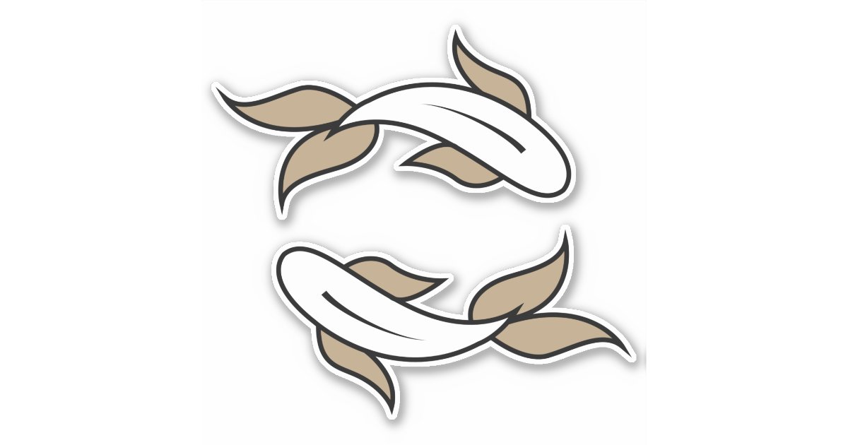 Pisces twin fish water sign astrological symbol sticker | Zazzle