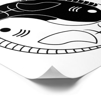 pisces yin yang fish astrology zodiac symbol poster | Zazzle