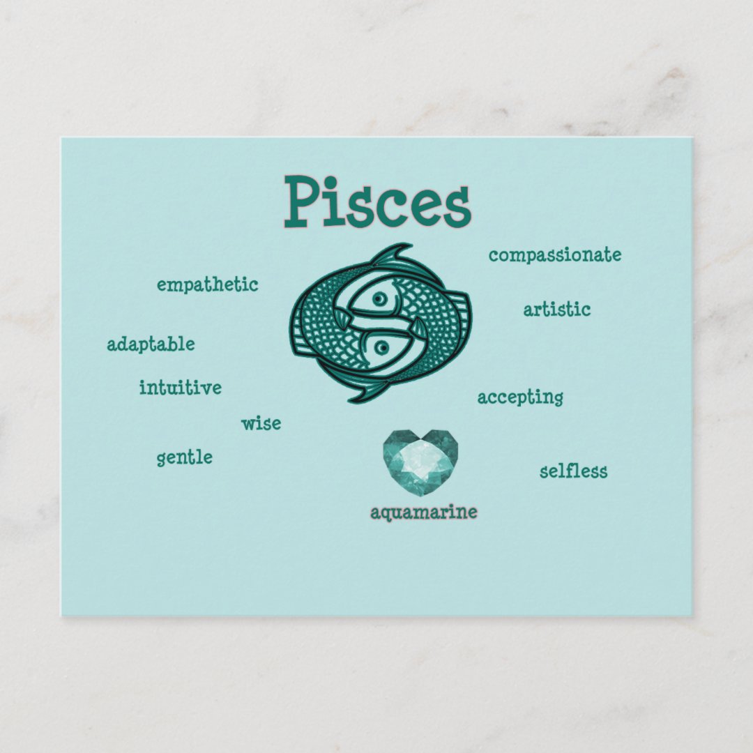 Pisces zodiac characteristics postcard | Zazzle