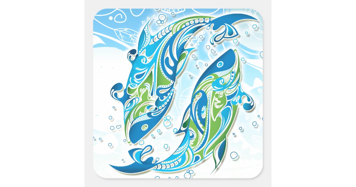 Pisces Zodiac Sign Square Sticker | Zazzle