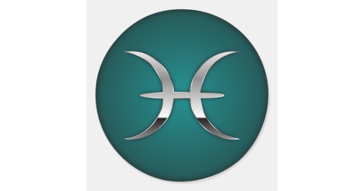 Pisces - Zodiac Symbol Classic Round Sticker | Zazzle