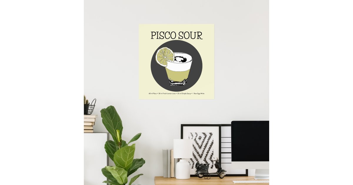 Pisco Sour Illustration Poster | Zazzle