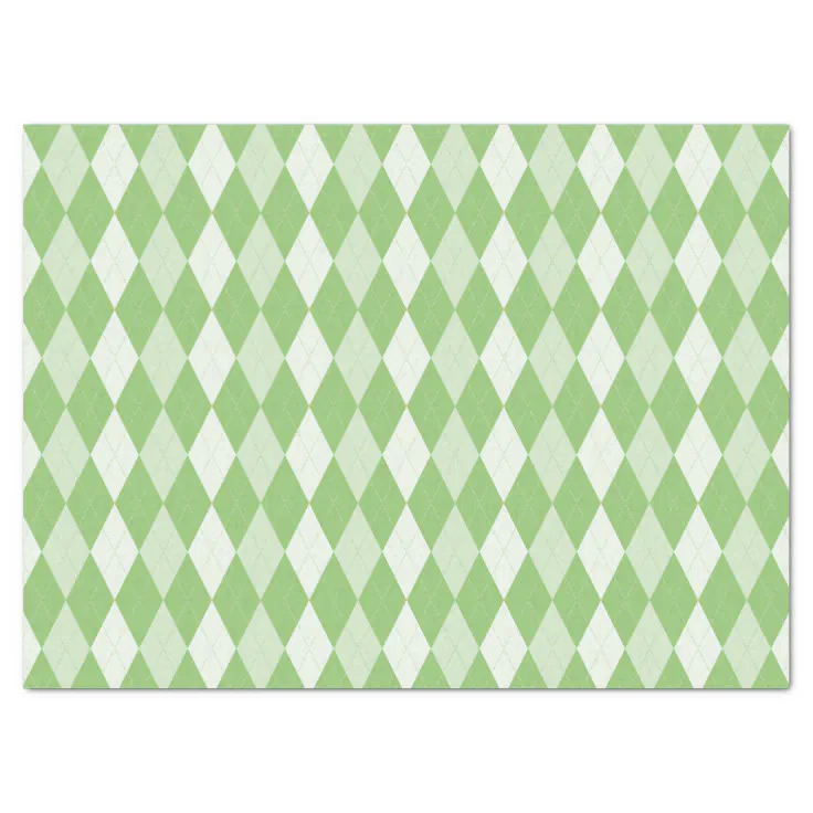Pistachio Green Argyle Pale Green Small Diamond Tissue Paper | Zazzle