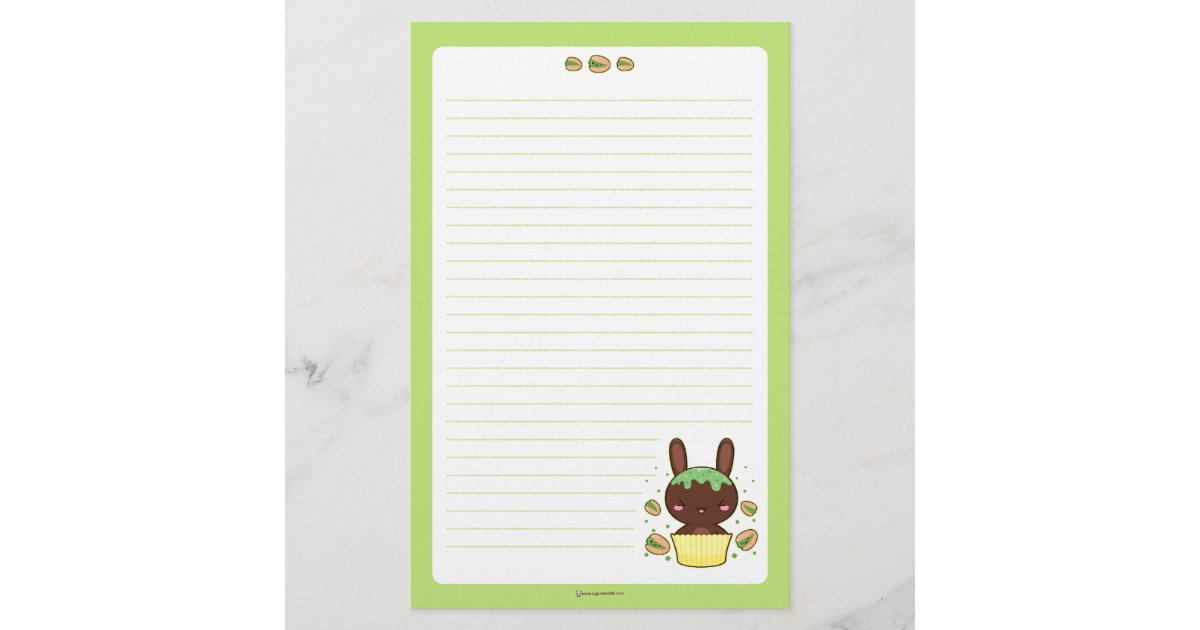 Pistachio Truffle Bunny Stationery | Zazzle