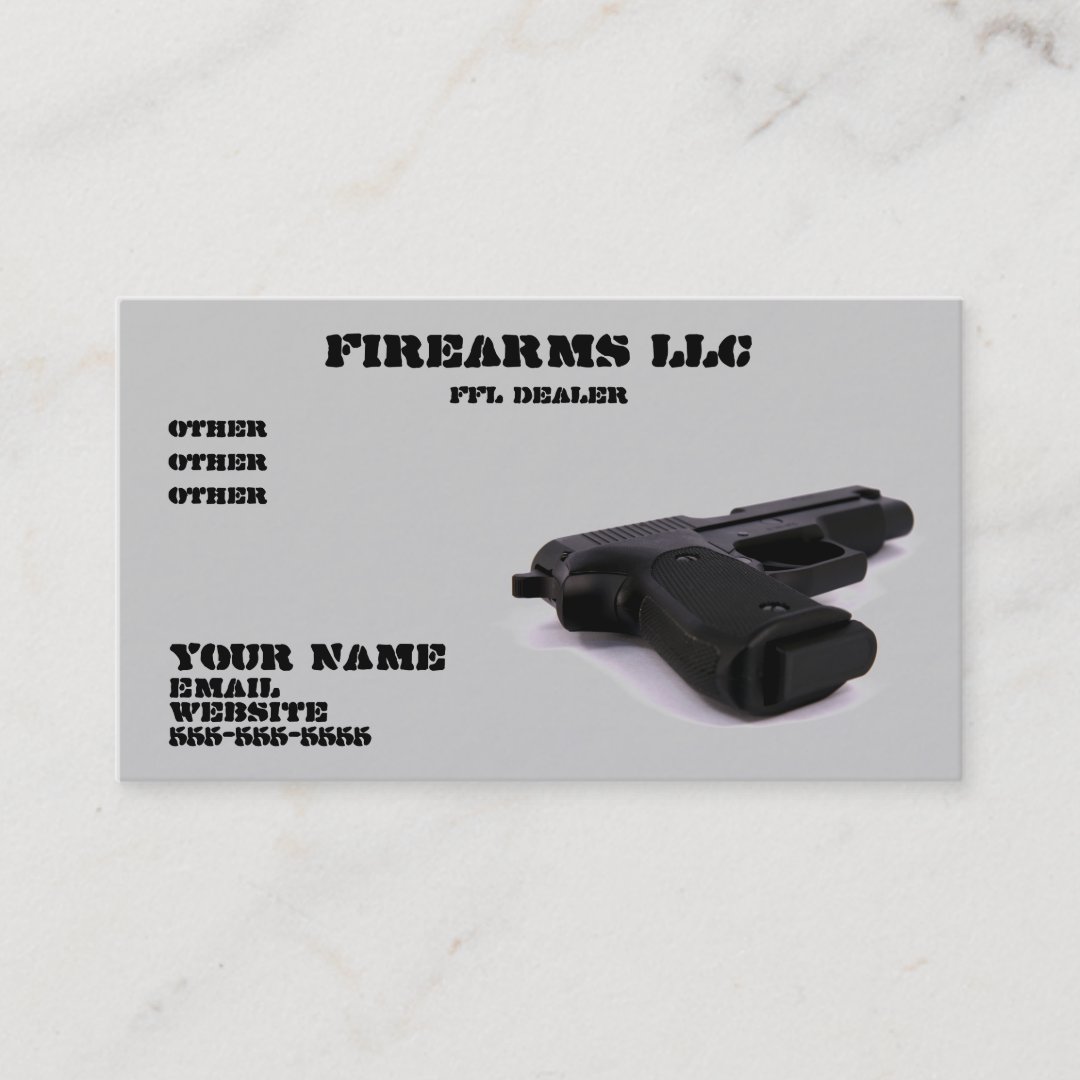 Pistol Gun Business Card | Zazzle
