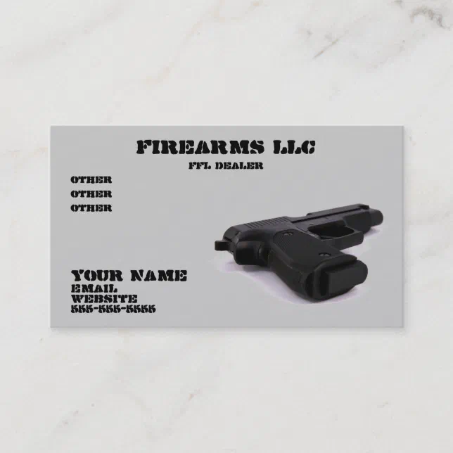 Pistol Gun Business Card | Zazzle