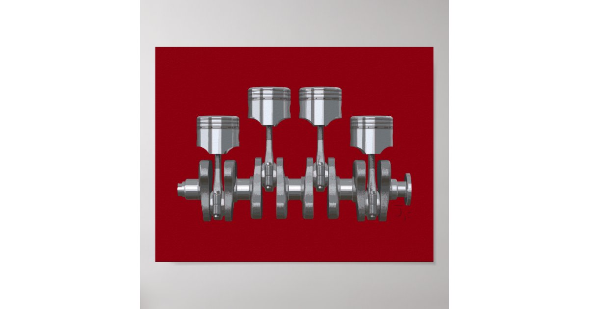 Piston Crankshaft Poster | Zazzle