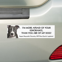 Pit Bull Bumper Sticker (white) Anti - BSL | Zazzle