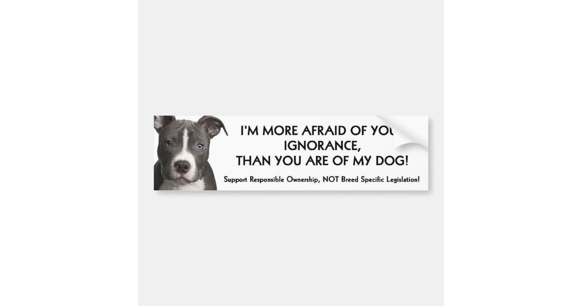 Pit Bull Bumper Sticker (white) Anti - BSL | Zazzle