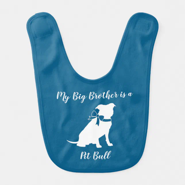 Pit Bull Dog Baby Shower Blue Boy Pitbull Baby Bib | Zazzle