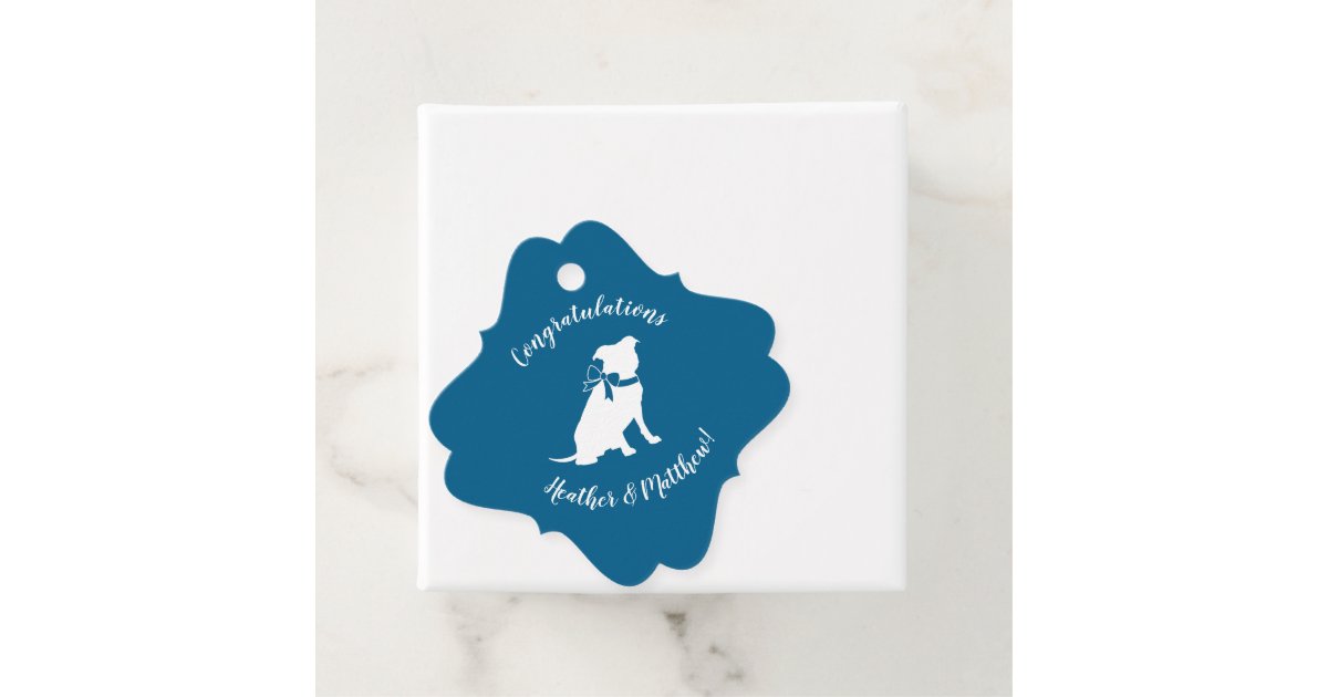 Pit Bull Dog Baby Shower Favor Tags | Zazzle