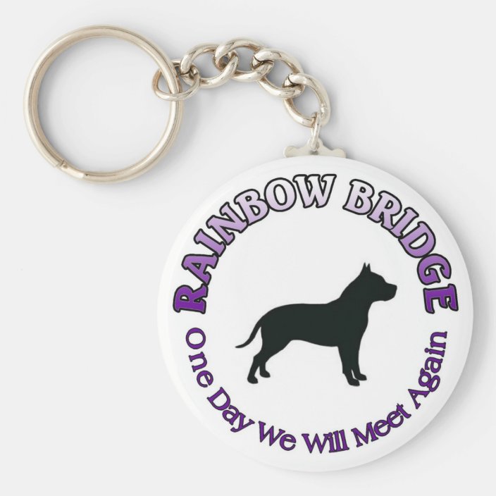 PIT BULL PITBULL RAINBOW BRIDGE KEYCHAIN | Zazzle.com