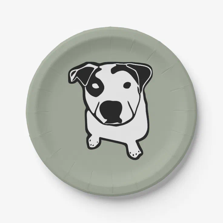 Pit Bull T-Bone Graphic Paper Plates | Zazzle