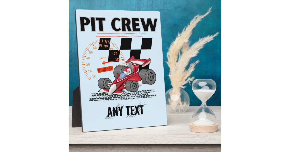 Pit Crew Birthday Party Theme Race Cars Matching Plaque | Zazzle