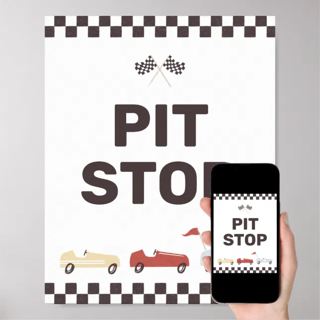 Pit Stock Sign Two Fast Race Car Birthday | Zazzle