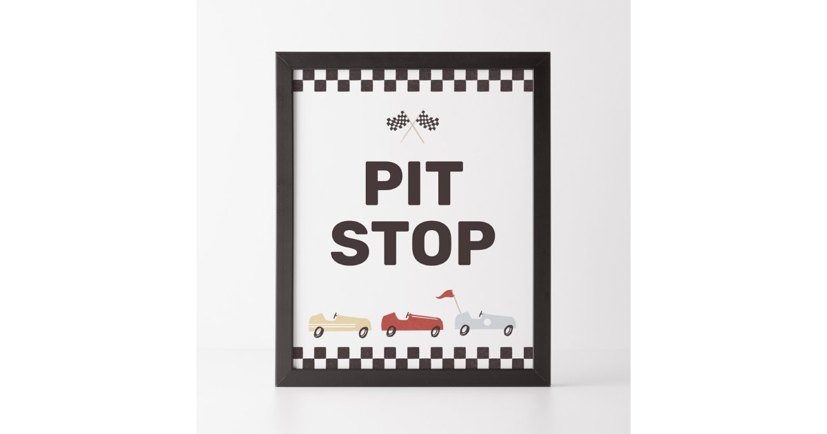 Pit Stock Sign Two Fast Race Car Birthday | Zazzle