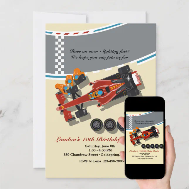 Pit Stop Invitation | Zazzle