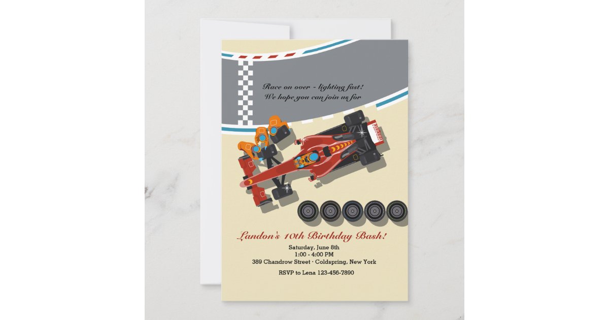 Pit Stop Invitation | Zazzle