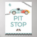 Pit Stop Race Car Birthday Party Sign | Zazzle