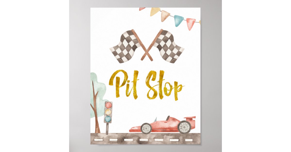 Pit Stop Racing Sign | Zazzle