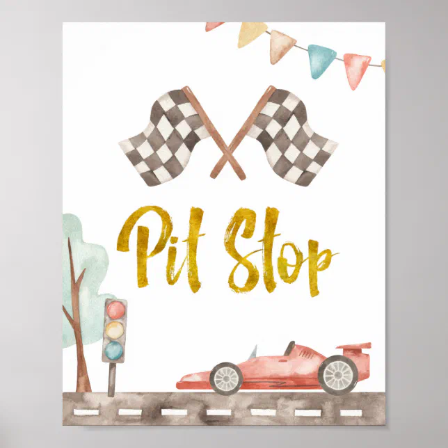 Pit Stop Racing Sign | Zazzle
