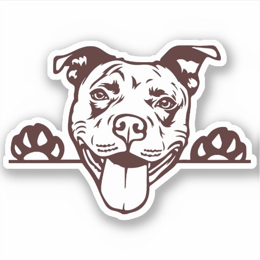 Pitbull dog cute looking sticker | Zazzle