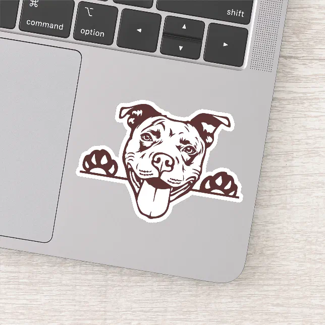 Pitbull dog cute looking sticker | Zazzle