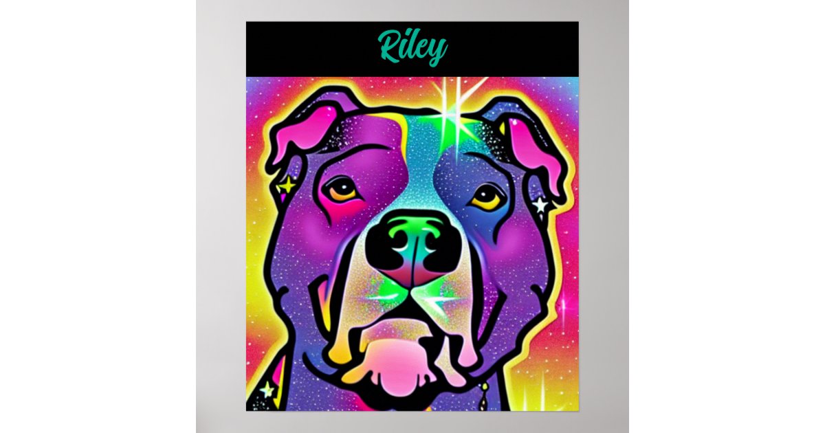 Pitbull Dog Pop Art Personalized Poster | Zazzle