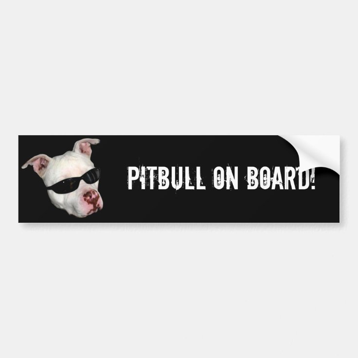 Pitbull on board bumper sticker | Zazzle