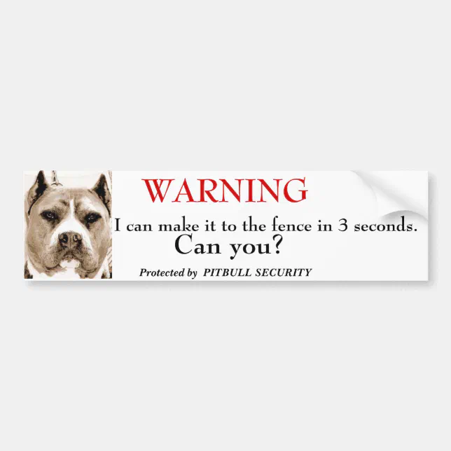 Pitbull Security Bumper Sticker | Zazzle