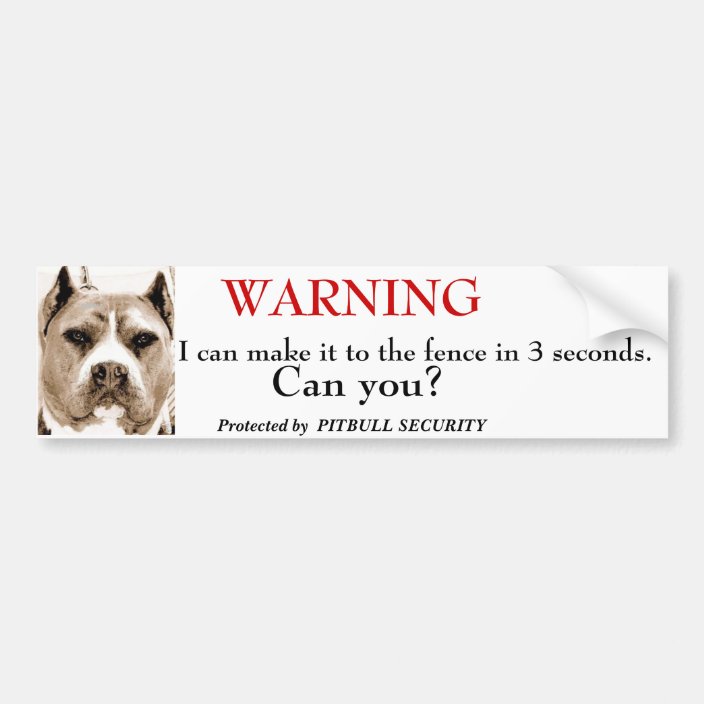 Pitbull Security Bumper Sticker | Zazzle.com