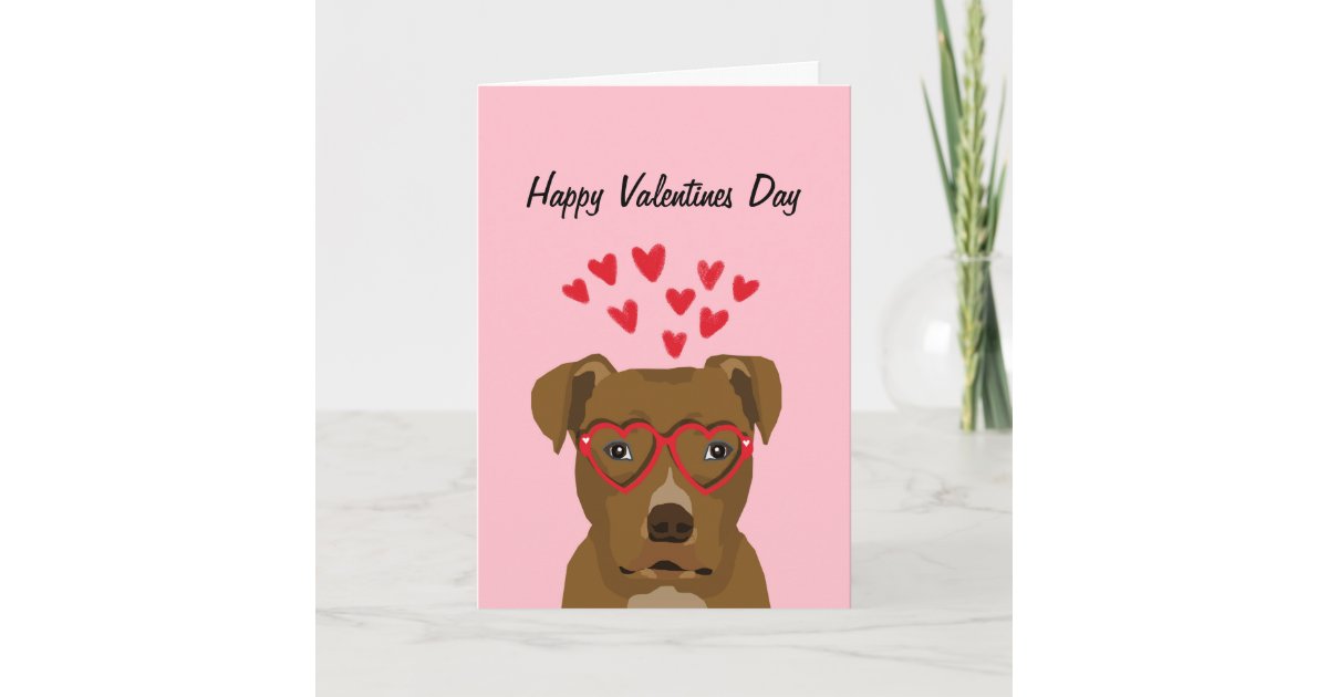 Pitbull Valentines Love Card | Zazzle