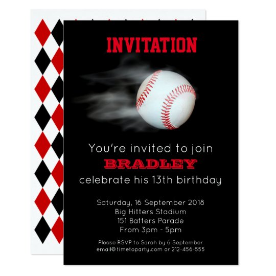 Pitch The Ball Baseball Team Customized Editable Invitation | Zazzle.com