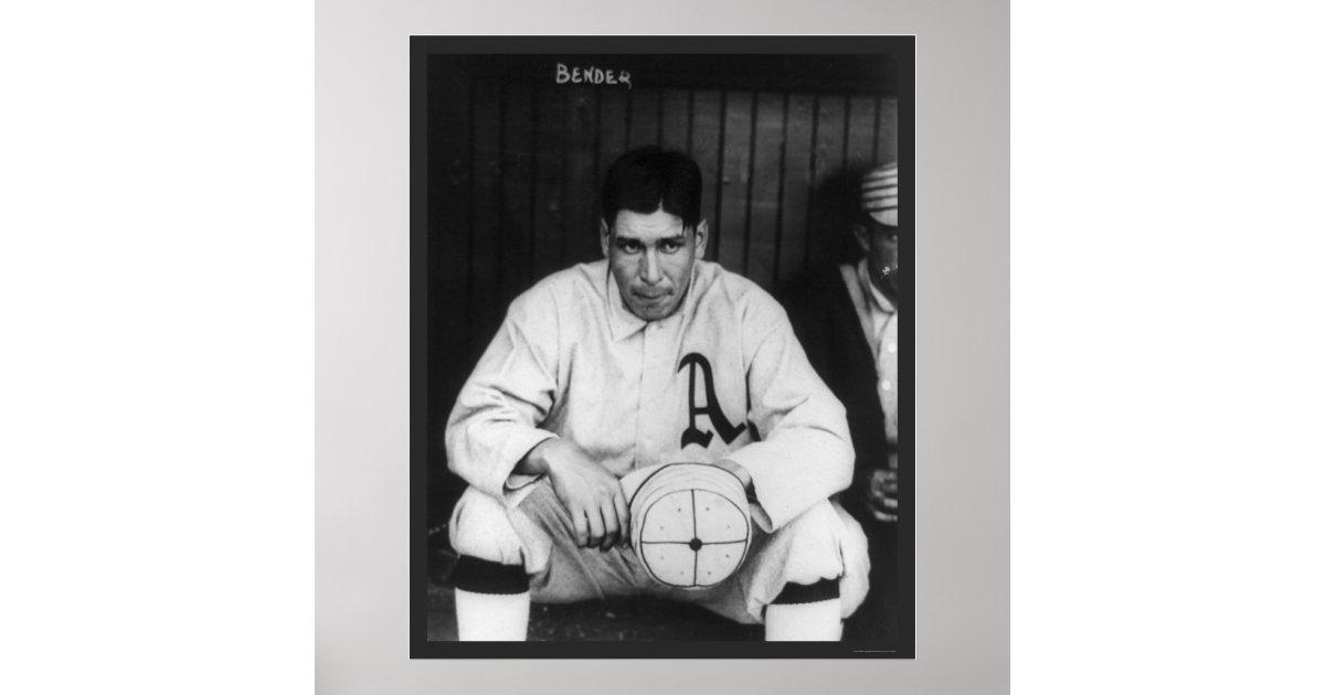 Pitcher Bender Athletics Baseball 1910 Poster | Zazzle