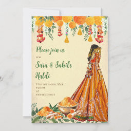 Pithi invitations & Haldi invites Holud invitation | Zazzle