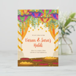 Pithi invitations Mayoun invitations, Haldi invite | Zazzle