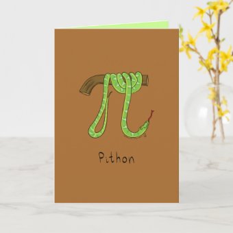 Pithon Python Snake - Pi Day Math Greeting Card | Zazzle