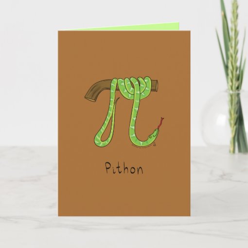 Pithon Python Snake - Pi Day Math Greeting Card | Zazzle
