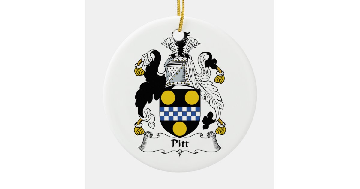 Pitt Family Crest Ceramic Ornament | Zazzle
