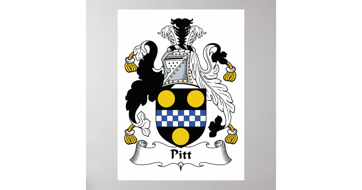 Pitt Family Crest Poster | Zazzle