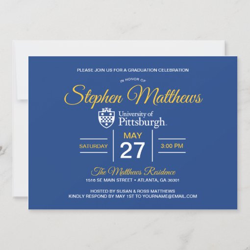 Pitt Graduation Invitation | Zazzle