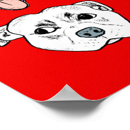 "Pittie Pittie Please!" Dog Drawing Pattern Poster | Zazzle