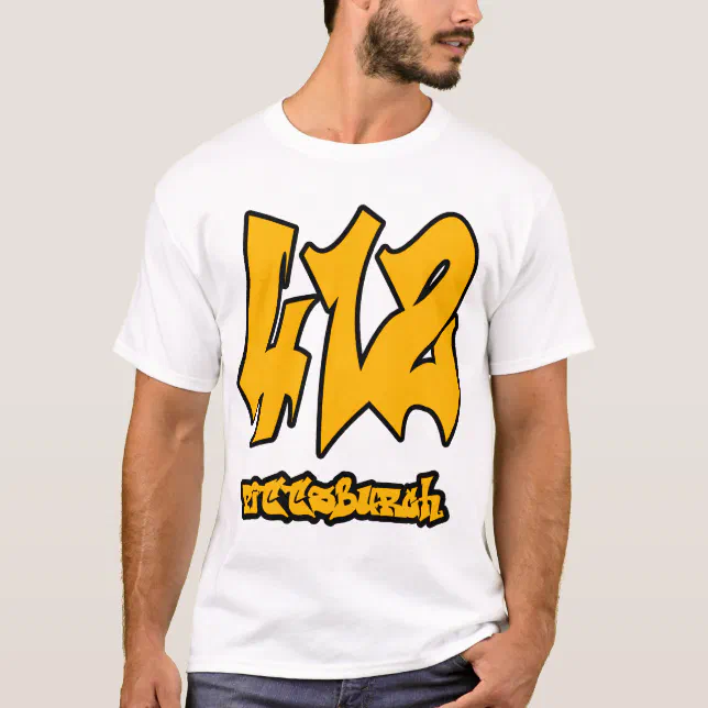 Pittsburgh 412 Area Code Shirt - Steelers Colors | Zazzle