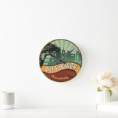 Pittsburgh City Skyline Retro Vintage Wall Clock | Zazzle