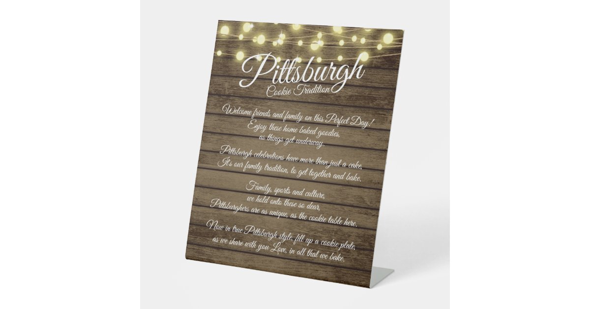 Pittsburgh Cookie Table Rustic Table Sign | Zazzle