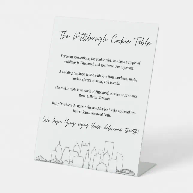 Pittsburgh Cookie table sign | Zazzle