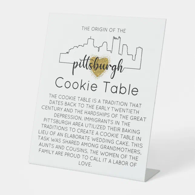 PITTSBURGH COOKIE TABLE SIGN WEDDING | Zazzle